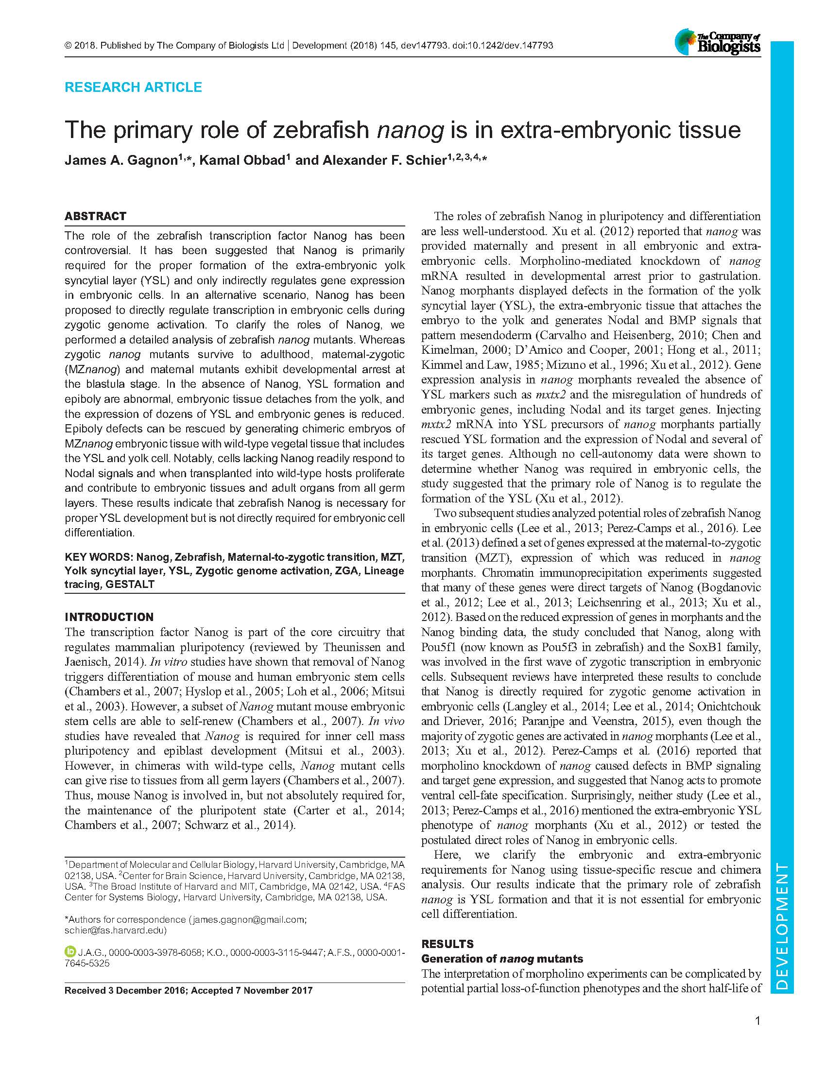 Allen Discovery Center for Lineage Tracing